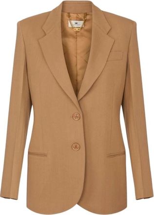 Elisabetta Franchi Giacca in gabardina fluida - - Jackets - Damen - Beige - M