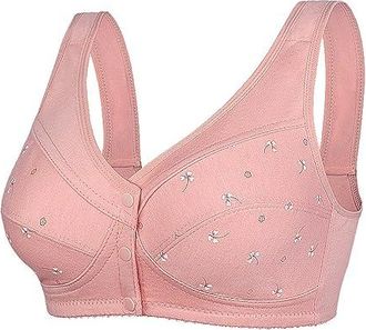 Generic Brassi&egrave;re &agrave; fermeture avant douce pour femmes, style gilet &agrave; imprim&eacute; floral, grande taille, 2026, rose, 52/120