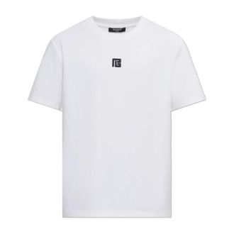 Balmain T-Shirt mit besticktem Logo - - Tops - Herren - Beige - L