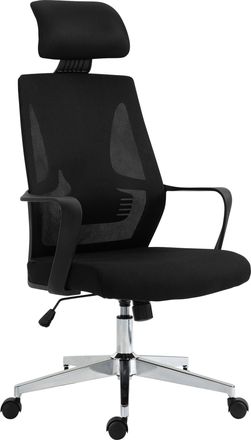 Clp Bürostuhl ergonomisch, Schreibtischstuhl Fredonia atmungsaktiv mit Lordosenstütze und Kopfstütze, Gamingstuhl bis 135 kg, Farbe:schwarz