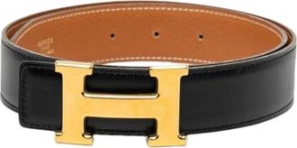 Herm&egrave;s Ceinture Vintage Herm&egrave;s H Boucle Pr&eacute;-appartenance - Femme - Pre-owned - Noir - Taille: ONE Size