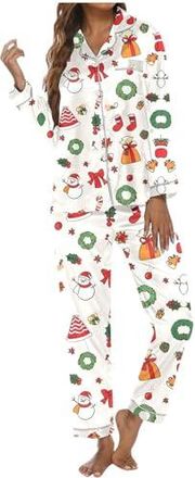 Generic Ensemble de sport 2 pi&egrave;ces pour femme, ensemble de pyjama ray&eacute; 7 pi&egrave;ces pour femme, tenue compl&egrave;te saison, chemise l&eacute;g&egrave;re boutonn&eacute;e, v&ecirc;tements de nuit