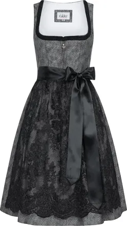 N&uuml;bler Dirndl N&Uuml;BLER Midi Dirndl Leo, Damen, Gr. 34, EURO, silber, Obermaterial: 100% Viskose CV., Kleider, Topseller