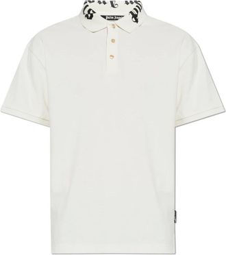 Palm Angels Homme, Tops, Beige, Taille: XL Logo Polo