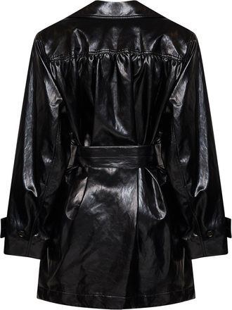 Chlo&eacute; Belted Coated Viscose Trench Coat - Black