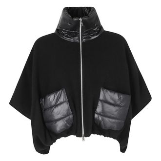 Herno Femme, Vestes, Noir, Taille: 42 FR Poncho Court Silhouette A Resort