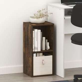 Furinno Fulda B&uuml;cherregal, 2-st&ouml;ckiges schmales B&uuml;cherregal, Regal mit 10-Zoll breitem Stauraum, 23,6(T) x 25,0(B) x 53,8(H) cm, f&uuml;r Wohnzimmer, Schlafzimmer,