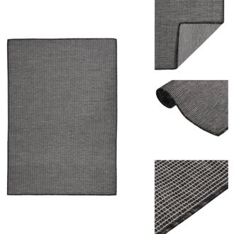 vidaXL Vidaxl - Outdoor-Teppich Flachgewebe 160x230 cm Grau - Au&szlig;enbereich - Terrassen&uuml;berdachung - Balkon - Wetterfest - UV-Schutz