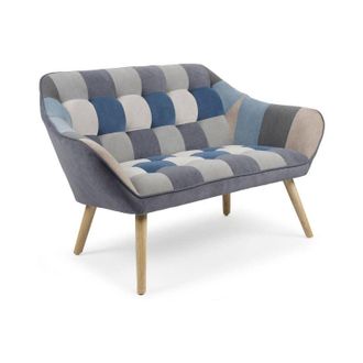 Paris Prix Canap&eacute; 2 Places Scandinave Taone 128cm Gris & Bleu