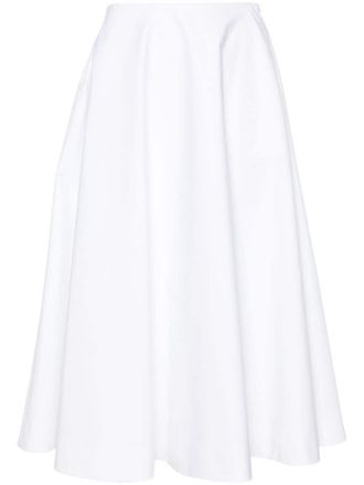 Valentino Garavani jupe mi-longue en popeline - Blanc
