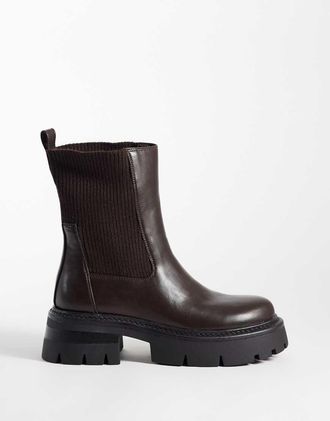 Simmi London Simmi London Caitlin Chunky Pull-on-Ankle-Boots in Braun