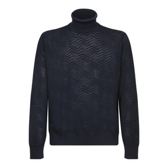 Missoni Blauer Strick f&uuml;r M&auml;nner Aw24 - - Knitwear - Herren - Blau - M