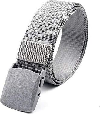 Miobo Ceinture de travail unisexe en nylon et toile réglable en continu avec boucle en plastique - Argenté - Medium