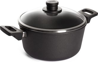 Woll Nowo Titanium Topf mit Glasdeckel in Box, Ø 24 cm, 12 cm hoch, 4.5 Liter, mit 2 Seitengriffen - Geeignet für Ceran, Gas, Elektro, Halogen - nicht indu