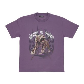 Vision Of Super Lila Tiger Print Tee Herren T-Shirt - - Tops - Herren - Lila - XL