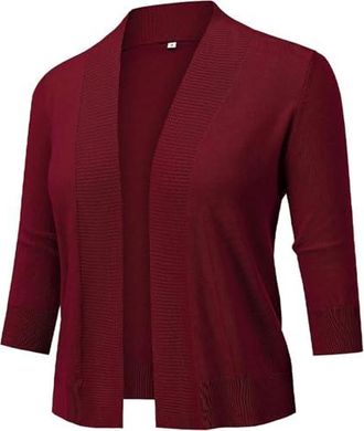 Generic 2026 Vestes pour femmes pour lautomne et lhiver pulls tricot&eacute;s cardigans &eacute;l&eacute;gants polyvalents, Rouge, XXL