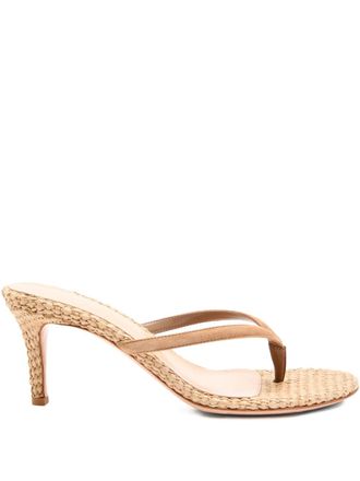 Gianvito Rossi Calypso raffia thong sandals - Nude
