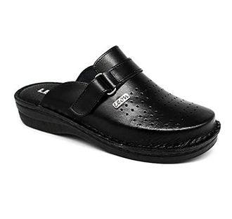 Leon V230 Sabots Mules Chaussons Chaussures en Cuir Homme, Noir, EU 43