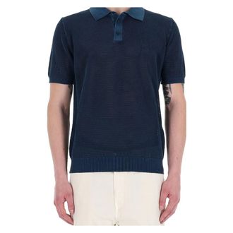 Roberto Collina Indigo-gef&auml;rbtes Baumwoll-Poloshirt - - Tops - Herren - Blau - L
