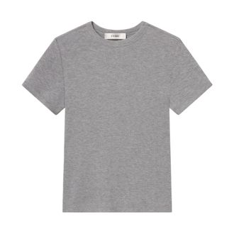 Frame Denim Das Rib Baby Tee - - Tops - Damen - Grau - S