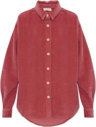 American Vintage Femme, Blouses et Chemises, Rose, Taille: 36 FR Padow Chemise Oversize en Velours C&ocirc;tel&eacute;
