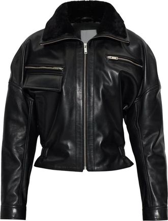 CHRISTOPHER ESBER Veste en cuir Atlas - Femme - Vestes - Noir - Taille: 36 FR