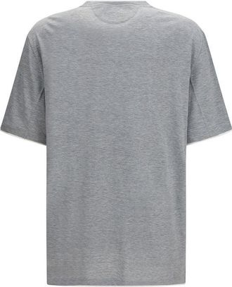 Brunello Cucinelli Cotton and Silk Blend T-Shirt - Gray