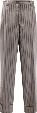 Dries Van Noten Femme, Pantalons, Gris, Taille: 36 FR Cropped Pantalons
