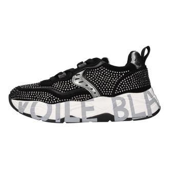 Voile Blanche Wildleder- und Leder-Sneaker mit Strasssteinen - - Shoes - Damen - Schwarzk - 37 EU