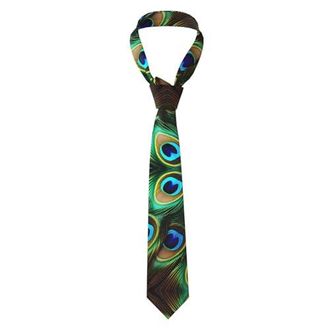 Generic Cravate Homme Imprim&eacute;s Plumes De Paon Cravate De Mariage Doux Confortable Cravates Pour Hommes, Pour Travail, Remise Des Dipl&ocirc;mes, F&ecirc;te