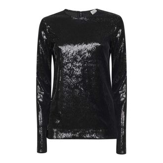 Toteme Femme, Tops, Bleu, Taille: 40 FR Sequin Crew-neck Top