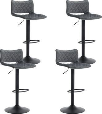 Woltu 4er Set Barhocker, Barstühle höhenverstellbar, Küchenhocker drehbar, mit Rückenlehne Fußstütze, Thekenhocker, Tresenhocker Design Hocker, gepolstert, 