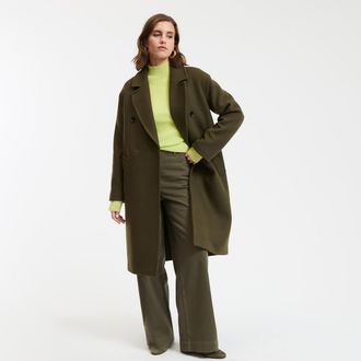 La Redoute Collections Manteau Drap Laine M&eacute;lang&eacute;e Signature Barnabe