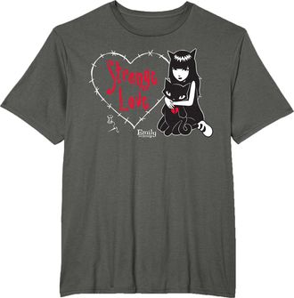 Emily The Strange Damen T-Shirt Schwarz XS Klassisch Strange Love Katzenliebhaber