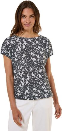 Cecil TOS Minimal AOP Summer Knit T-Shirt Vanilla White S