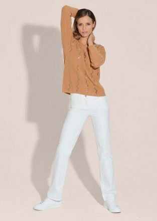 Madeleine Strickpullover Oversize-Pullover mit aufw&auml;ndiger Dekoration