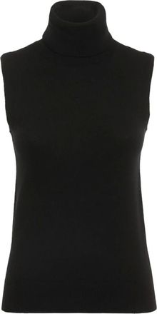 Michael Kors Femme, Pulls, Noir, Taille: 40 FR Cashmere Sleeveless Turtleneck