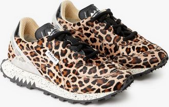 RUN OF Baskets crant&eacute;es en cuir m&eacute;lang&eacute;