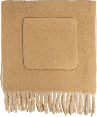 Burberry unisex, Accessoires, Beige, Taille: ONE Size Logo Alpaca Wool Blend Hooded Scarf