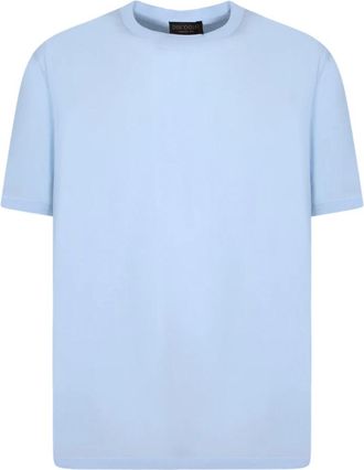 Dell'Oglio Homme, Tops, Bleu, Taille: 2XL Burnt Crepe Fresco T-Shirt