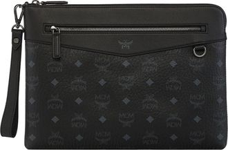 MCM Clutches - Pouches Pouch Aren in Visetos mit Handgelenksband - Gr. unisize - in Schwarz - f&uuml;r Damen