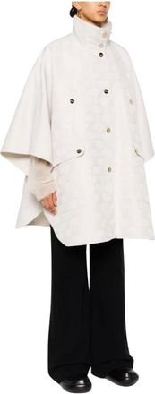 Max Mara Femme, Vestes, Blanc, Taille: ONE Size Monogram Cape Coat