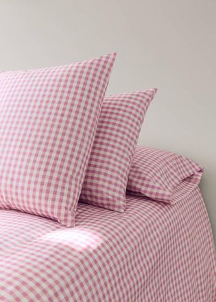 Mango Taie doreiller coton carreaux vichy 50x75 cm rose - Home - 50x75cm - MANGO HOME