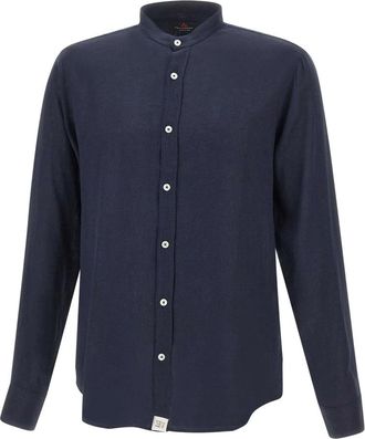 Peuterey Homme, Chemises, Bleu, Taille: S Chemise Gordon Li &agrave; col Mandarin