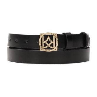 Kazar Minimalistischer Lederg&uuml;rtel f&uuml;r Damen mit Logoschnalle - - Accessories - Damen - Schwarzk - 110 CM