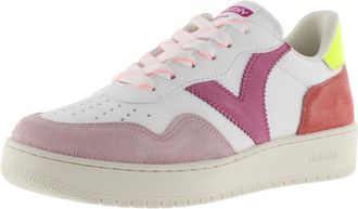 Victoria Sneaker Madrid Lederoptik & Mehrfarbige VelourslederEins&auml;tzen & Perforierte Zehenkappe 1258269 f&uuml;r Damen ROSA 39