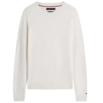 Tommy Hilfiger Pullover f&uuml;r Herren, Rundhalsausschnitt, Bio-Baumwolle (Elfenbein)