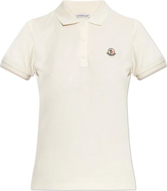 Moncler Femme, Tops, Beige, Taille: 42 FR Polo avec Logo