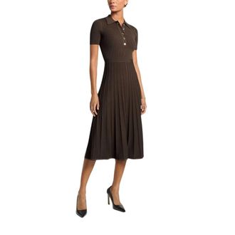 Michael Kors Fit N Flare Polo SS Midi - - Dresses - Damen - Braun - M