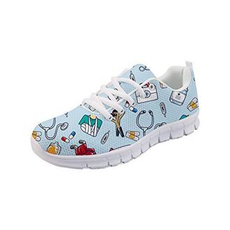 Showudesigns Infirmière Femme Baskets Mode Classics Lacet Sneakers Basses Fitness Sport Chaussures de Gymnastique Basses Mixte Adulte
